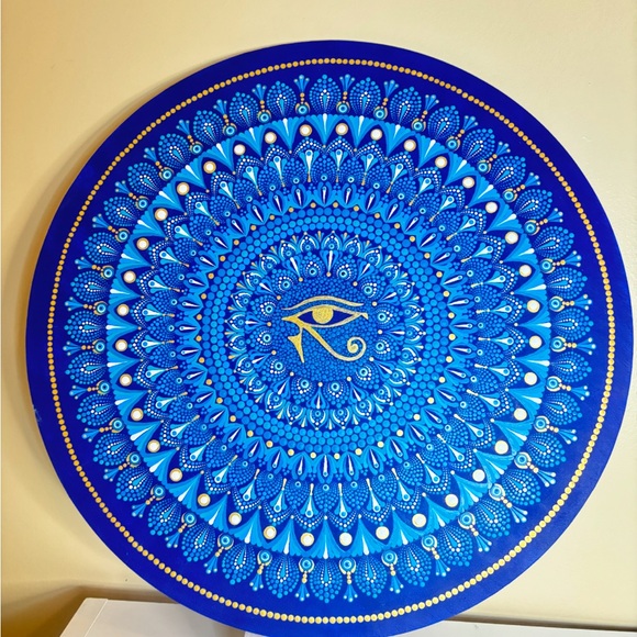 Wall Decor | Mandala Ojo De Horus Arte En Puntillismo 18 Diameter ...